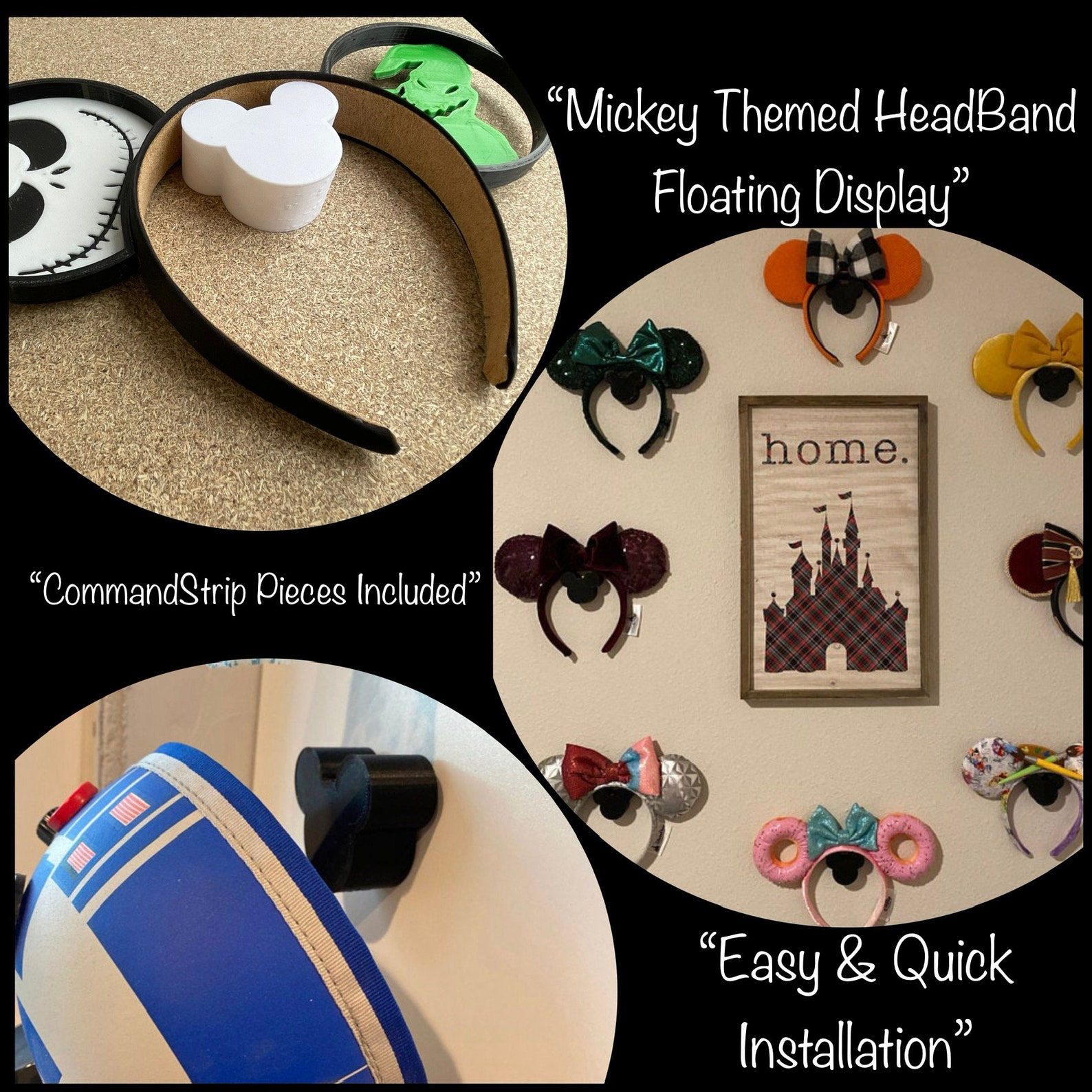 Mickey Themed Ear Display Wall Mount - Etsy UK