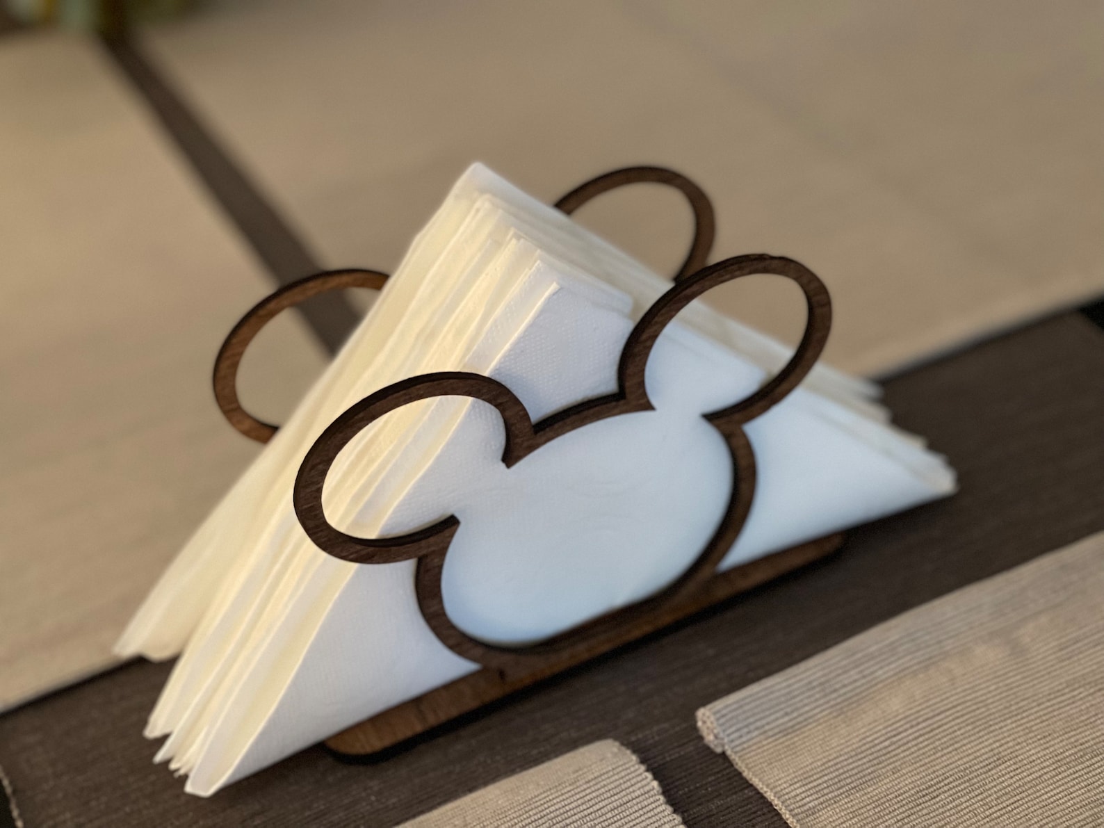 Mickey Mouse Themed Napkin Holder Laser Cut Wood - Etsy