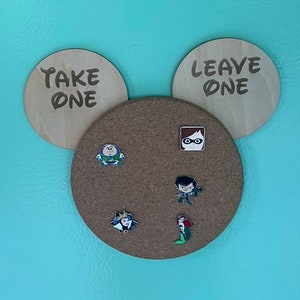 Take One Leave One Mickey Shaped Cork Board Pin Trading Pin Collection ...