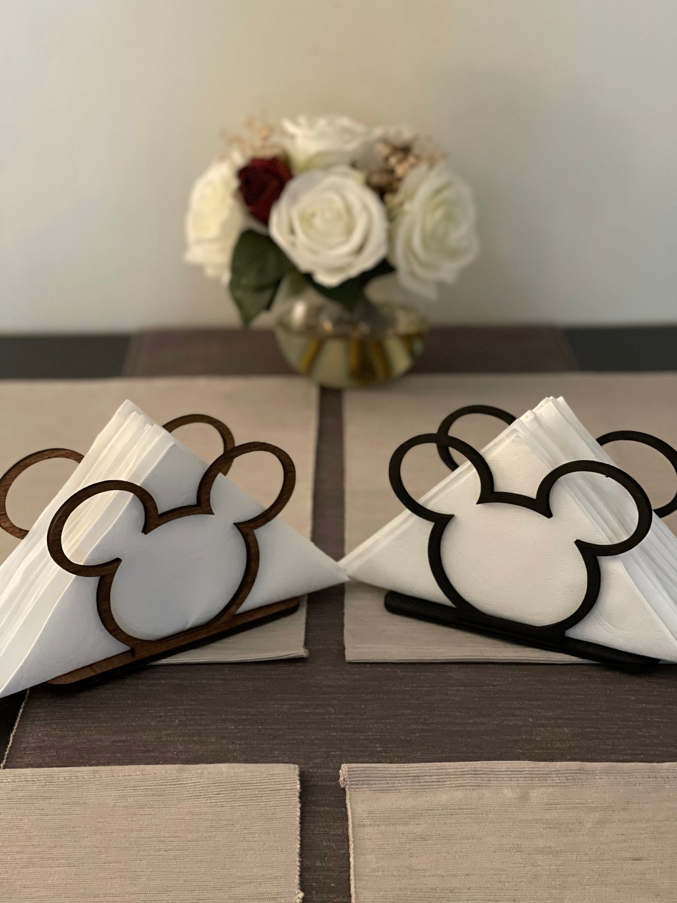 Mickey Mouse Themed Napkin Holder Laser Cut Wood - Etsy
