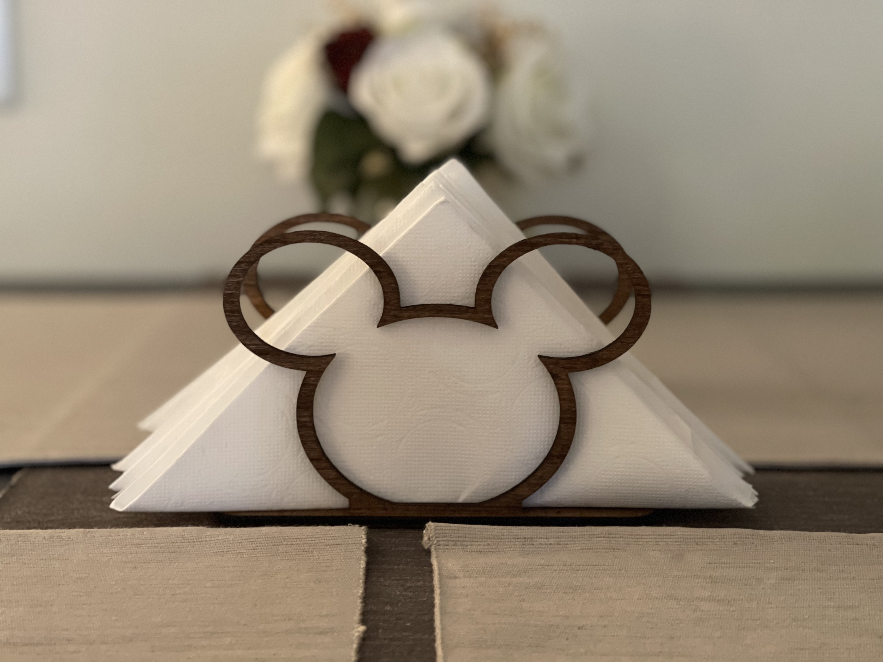 Mickey Mouse Themed Napkin Holder Laser Cut Wood - Etsy
