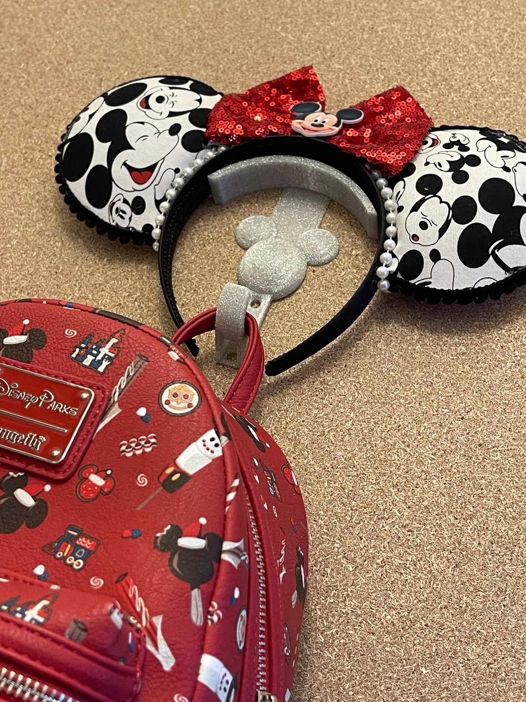 Mickey Themed Backpack/ear Display Combo Glittered Colors Available ...
