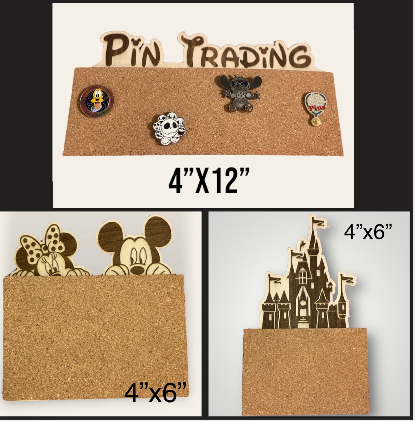 Pin Trading Castle Peeking Mickey & Minnie Cork Board Pin - Etsy