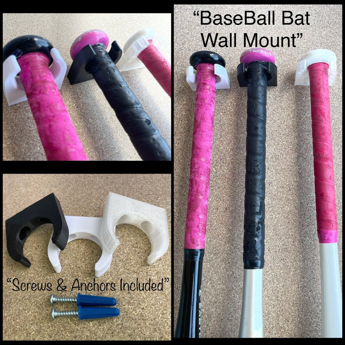 Baseball Bat Wall Mount Hanger Vertical Display - Etsy