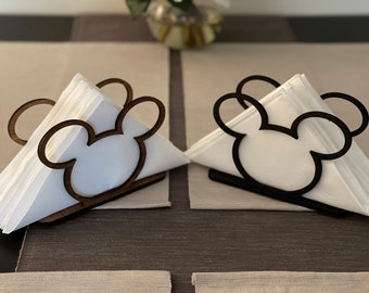 Mickey Mouse Themed Napkin Holder Laser Cut Wood - Etsy