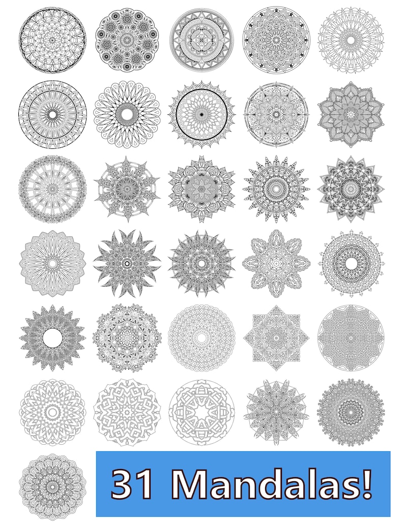 Coloring Pages — High Resolution Mandalas - Etsy