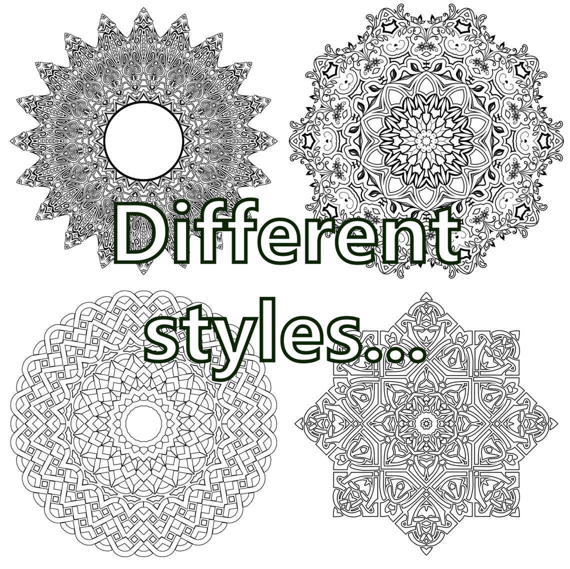 Coloring Pages — High Resolution Mandalas - Etsy