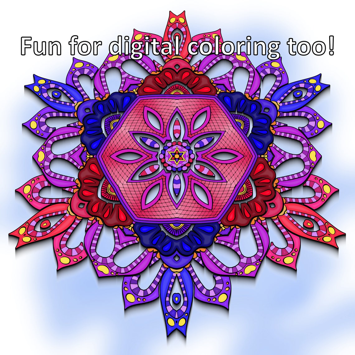 3D Mandala Coloring Pages - Etsy