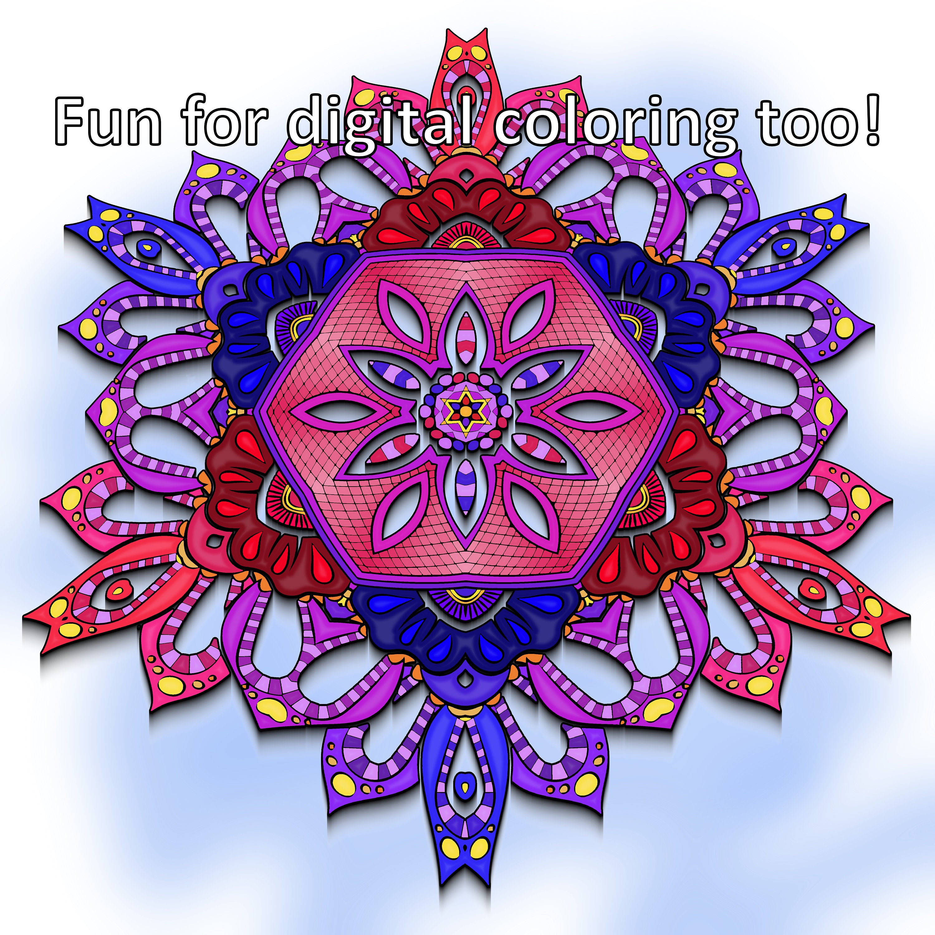 3D Mandala Coloring Pages - Etsy