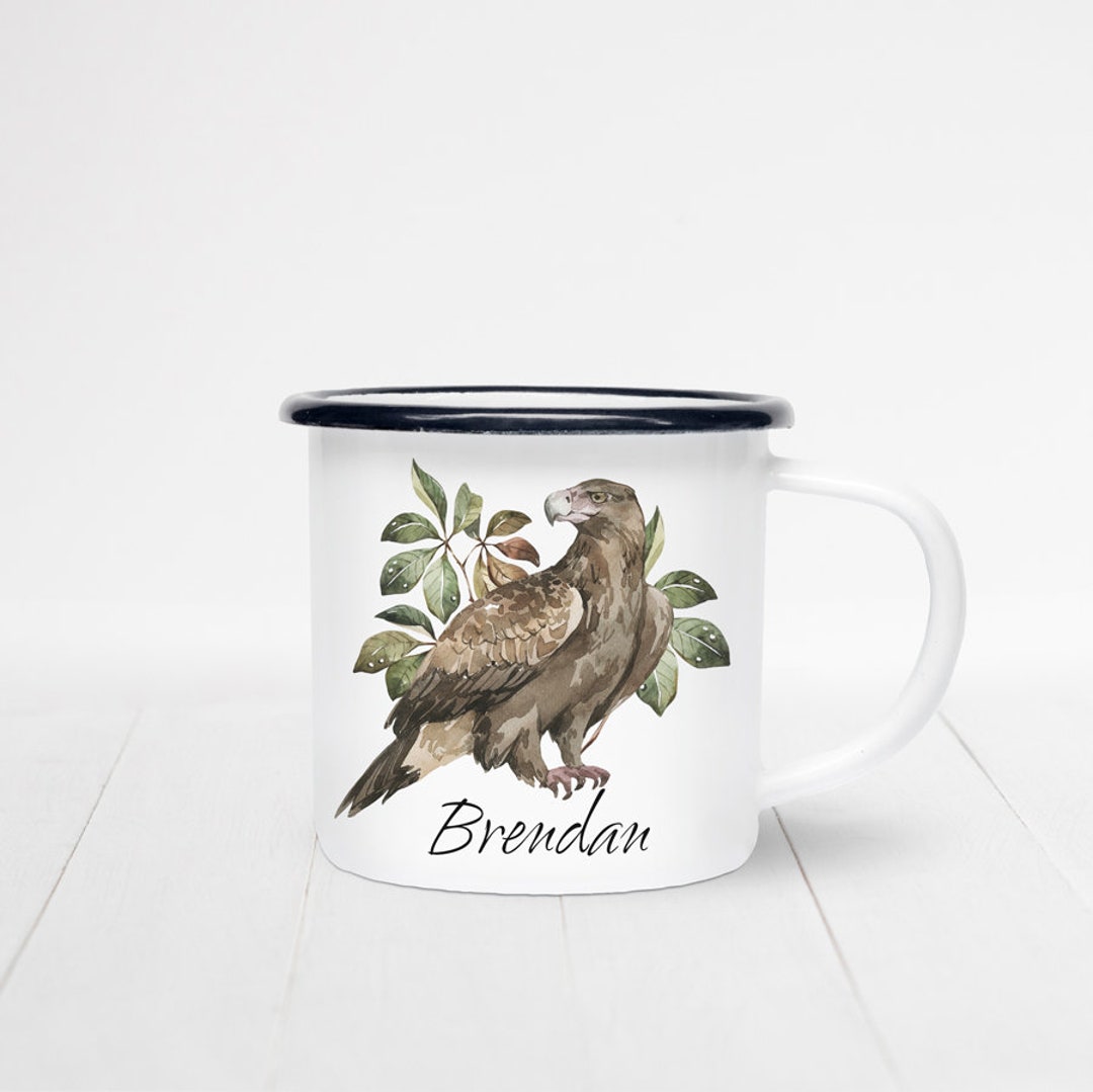 Personalised Wedge-tailed Eagle Enamel Mug - Wedge-tailed Eagle Camping ...