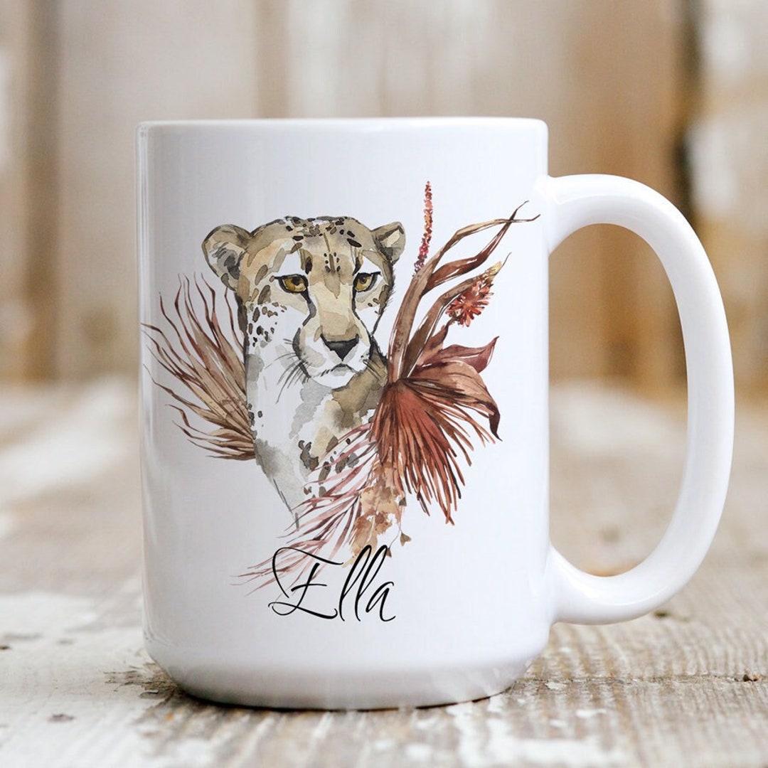 Personalised Cheetah Mug, Mug for Cheetah Lovers - Etsy