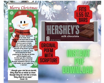 Snowman Candy Bar Wrappers Christmas Candy Wrappers - Etsy