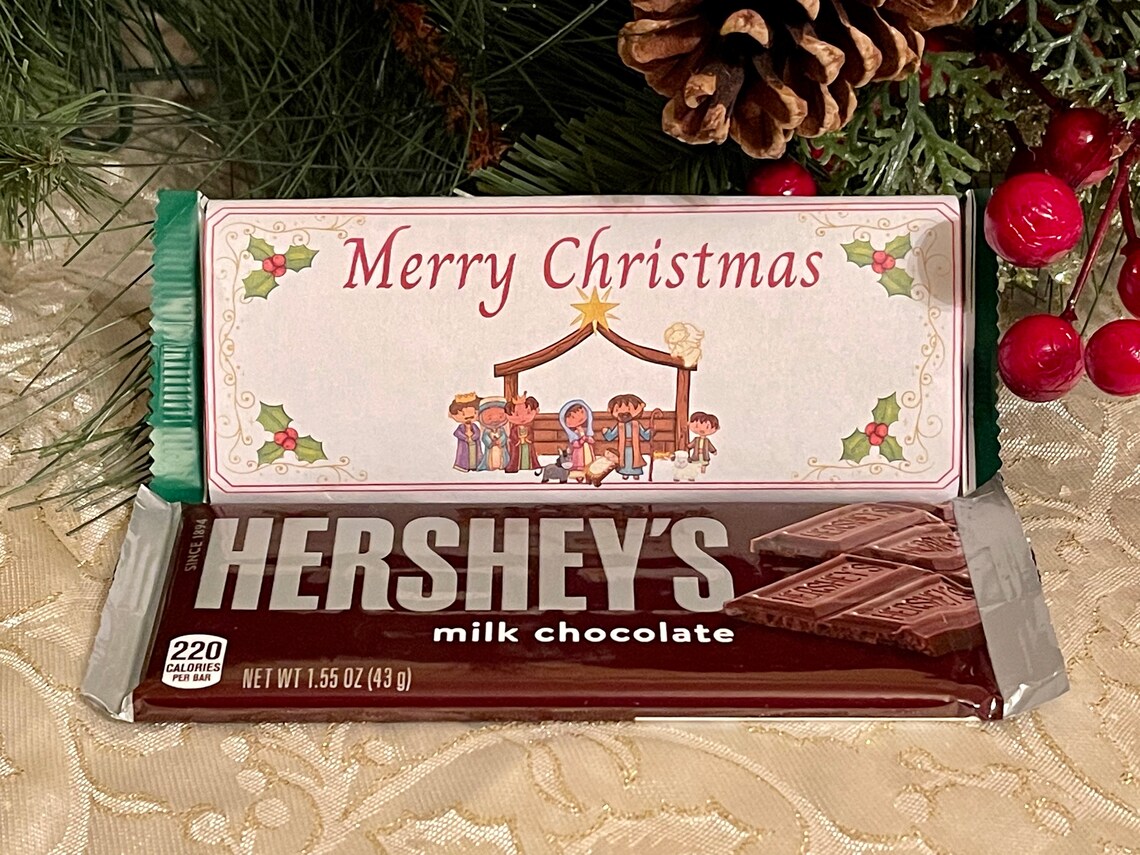 Candy Wrapper Cute Nativity & Scripture Regular 1.55oz Hershey's Bar ...