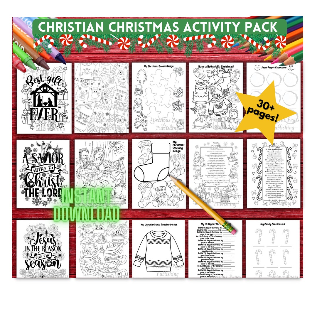 Christian Christmas Activity Pack- Printable PDF- 30+ Pages Coloring ...