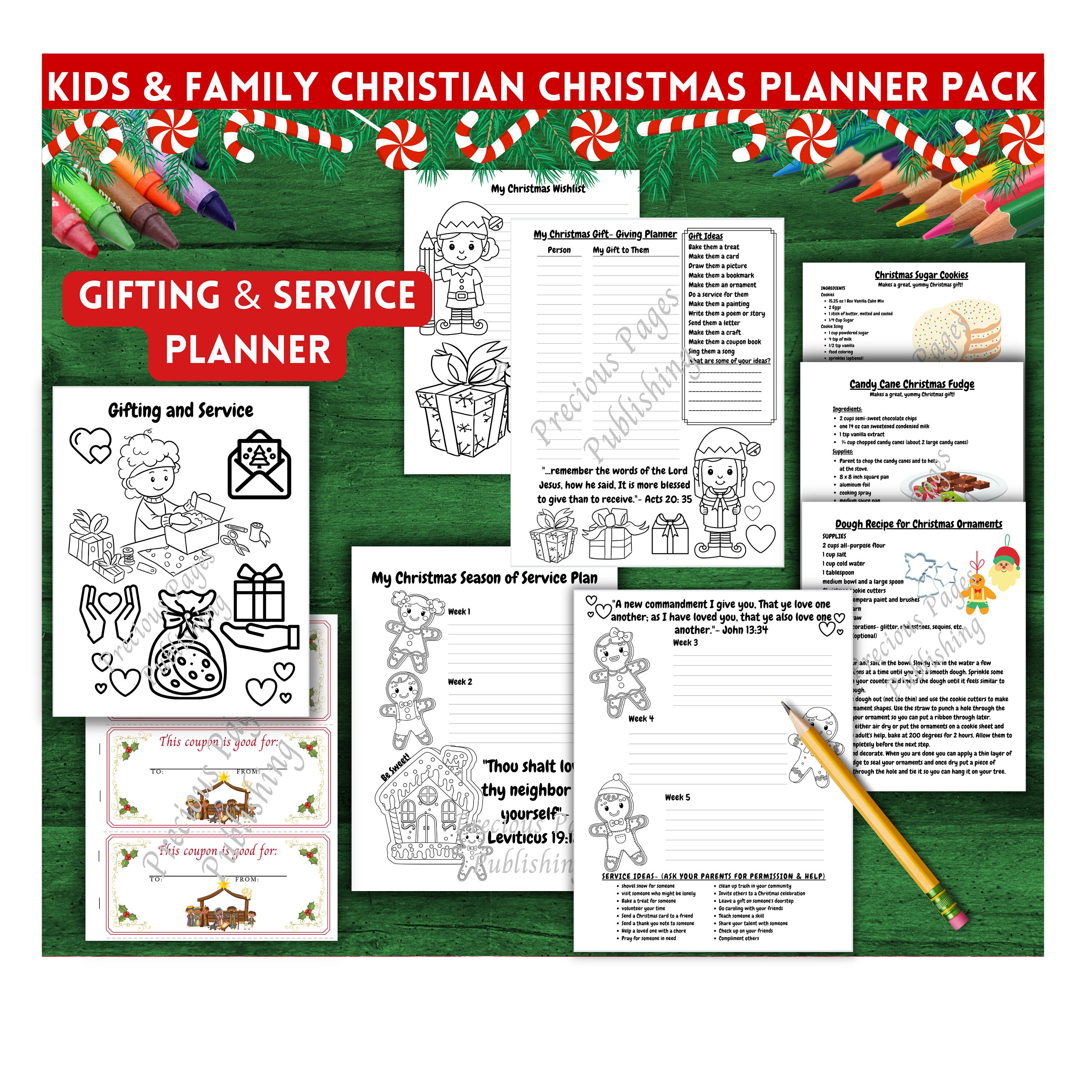 Kids & Family Christian Christmas Planner Pack- Printable PDF- 30 ...