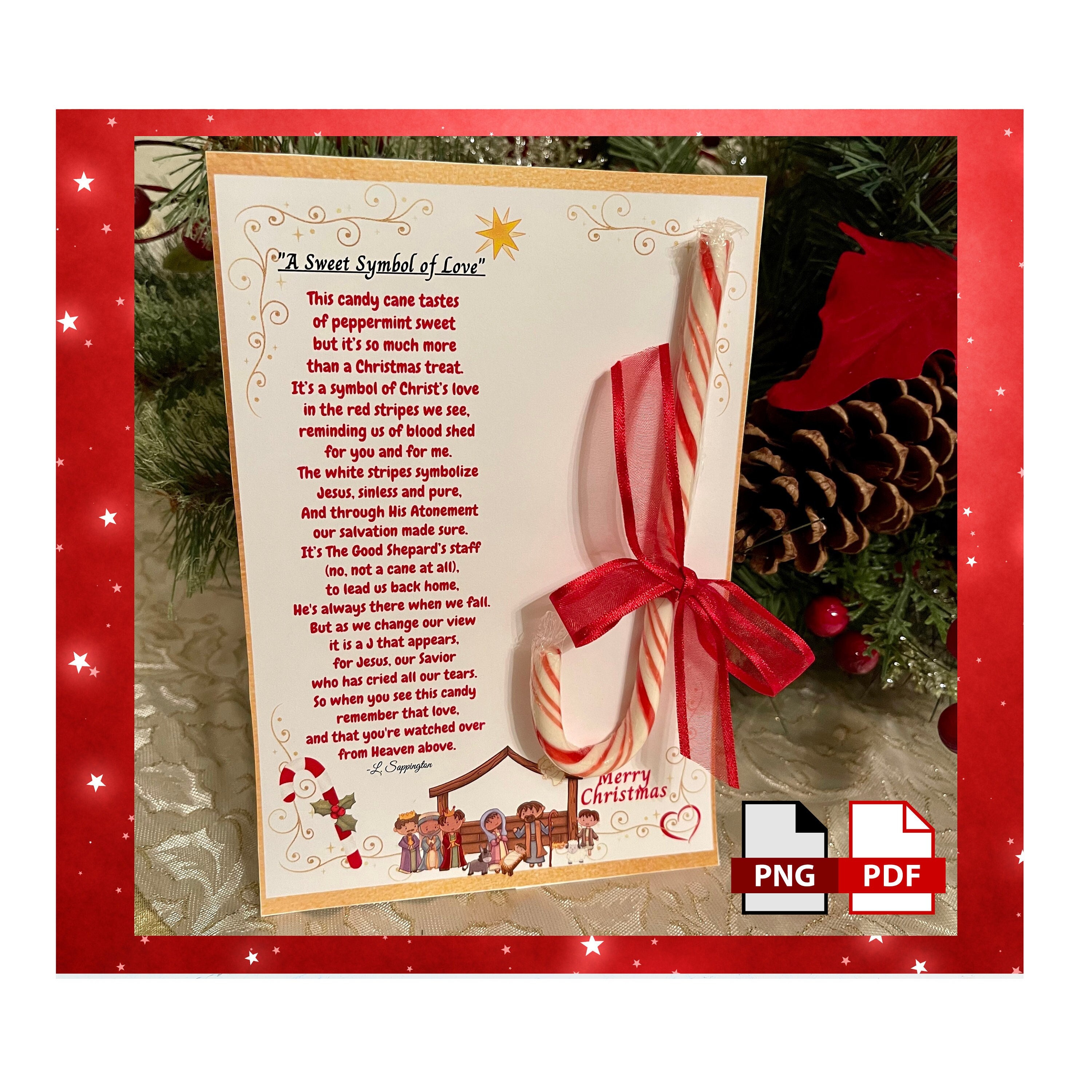 Candy Cane Legend Card With Unique Poem-christian Christmas Kids ...