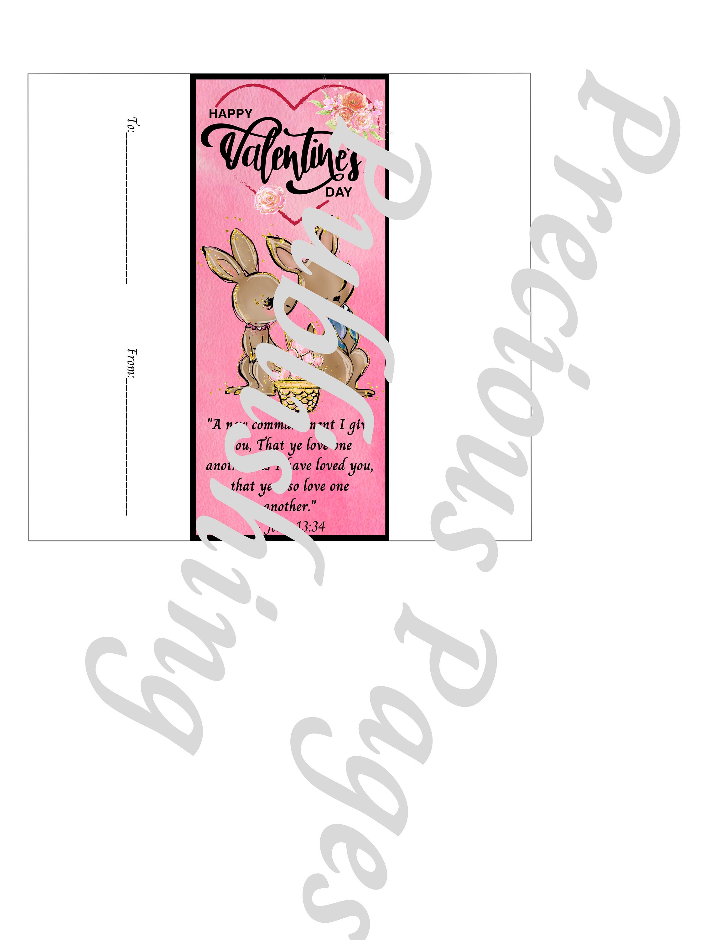 Christian Happy Valentine's Day Kangaroos Candy Wrapper for Standard ...