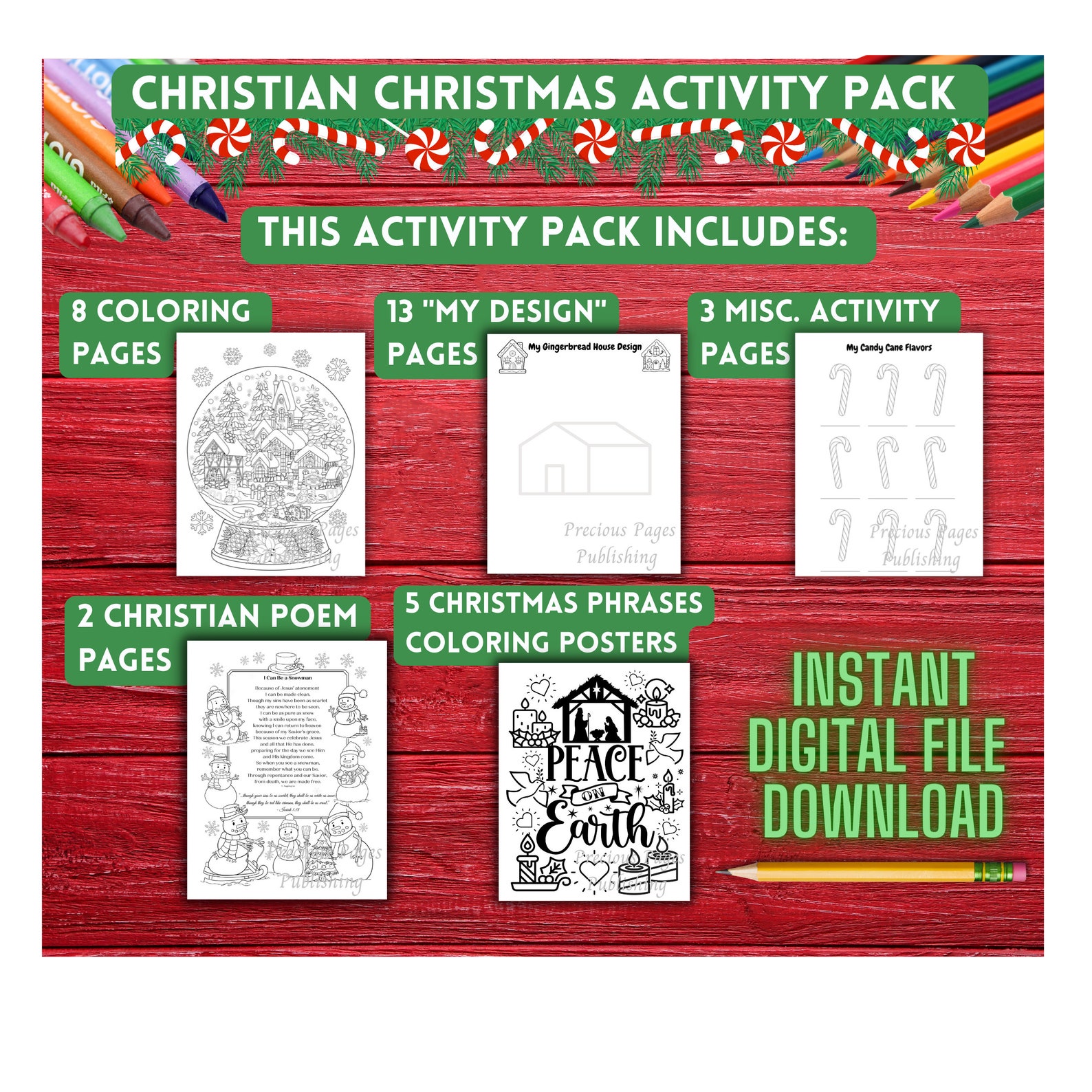 Christian Christmas Activity Pack- Printable PDF- 30+ Pages Coloring ...
