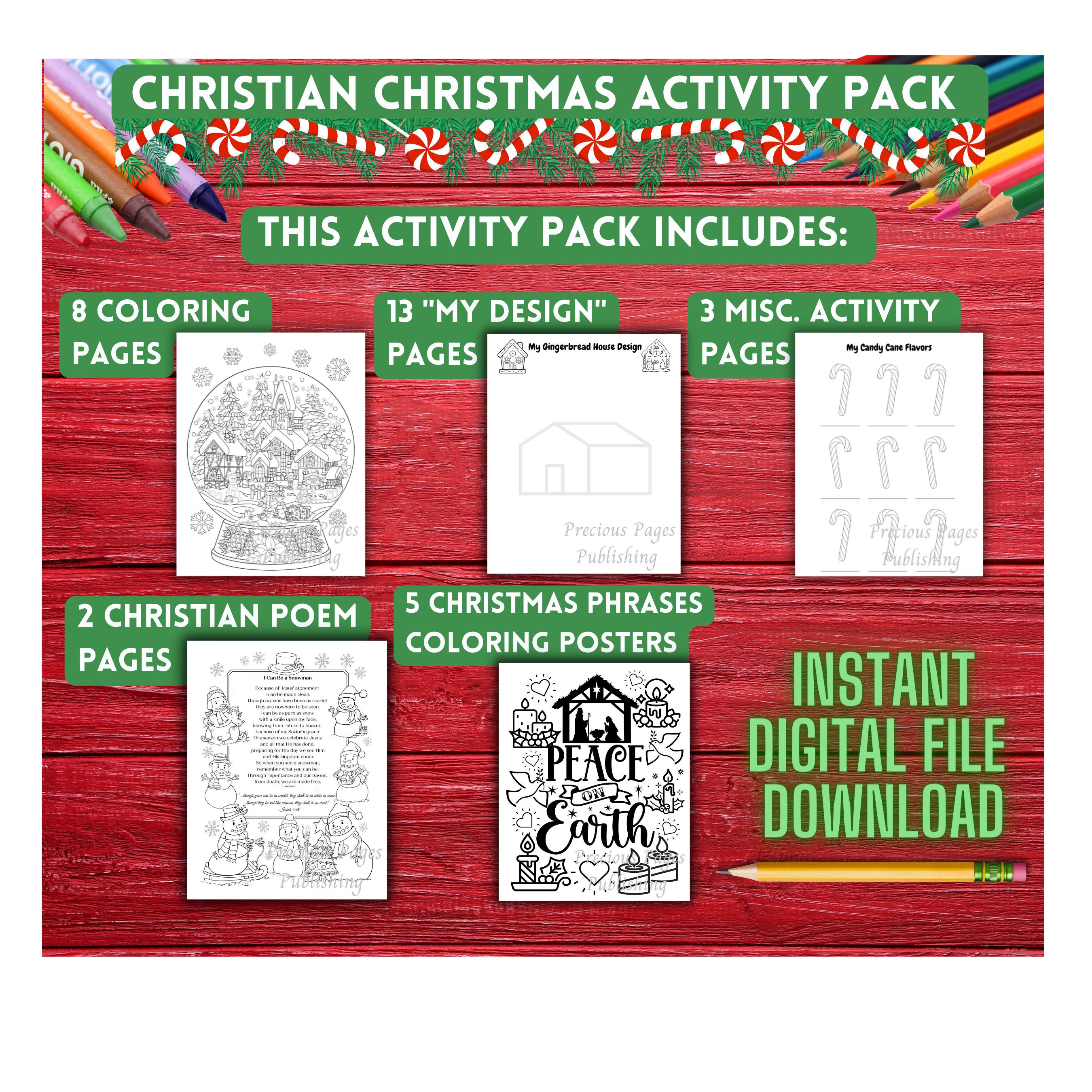 Christian Christmas Activity Pack- Printable PDF- 30+ Pages Coloring ...