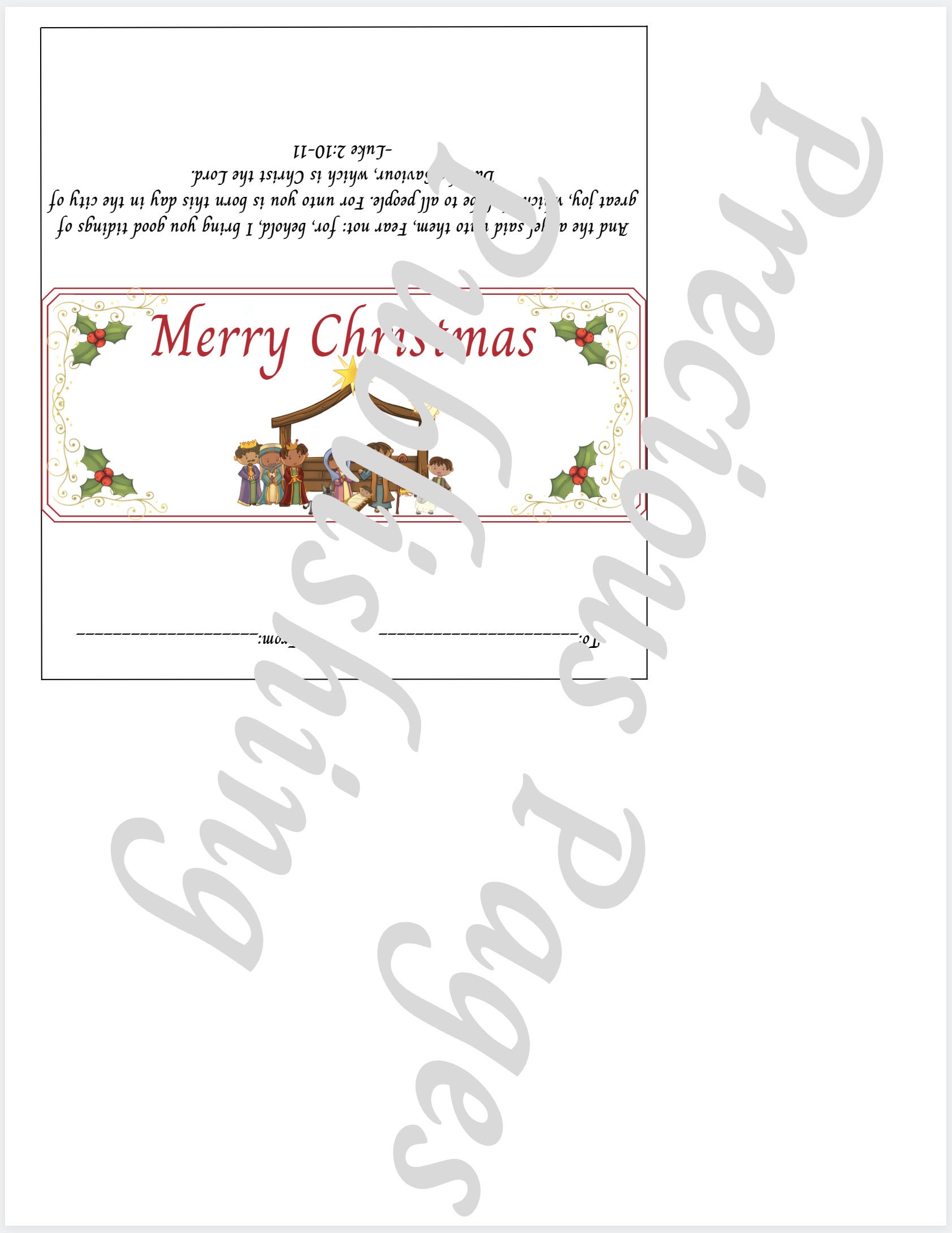Candy Wrapper Cute Nativity & Scripture Regular 1.55oz Hershey's Bar ...