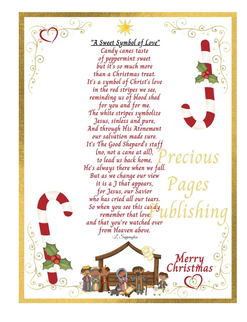 Legend of the Candy Cane Unique Original Poem Wall Art/poster-"a Sweet ...