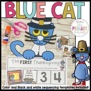 Blue Cat Thanksgiving Craft | the First Thanksgiving Activity - Etsy