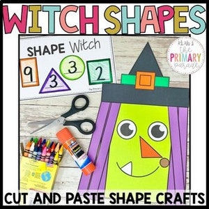 Witch Shape Craft | Halloween Shape Craft | Fall Shape Craft - Etsy
