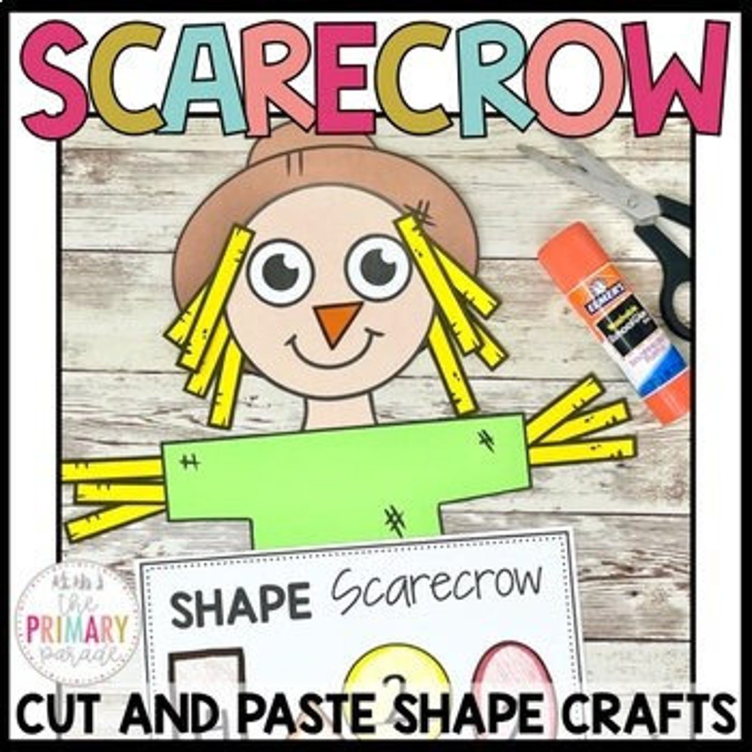 Shape Scarecrow Craft | Halloween Shape Craft | Fall Shape Craft - Etsy