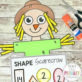 Shape Scarecrow Craft | Halloween Shape Craft | Fall Shape Craft - Etsy