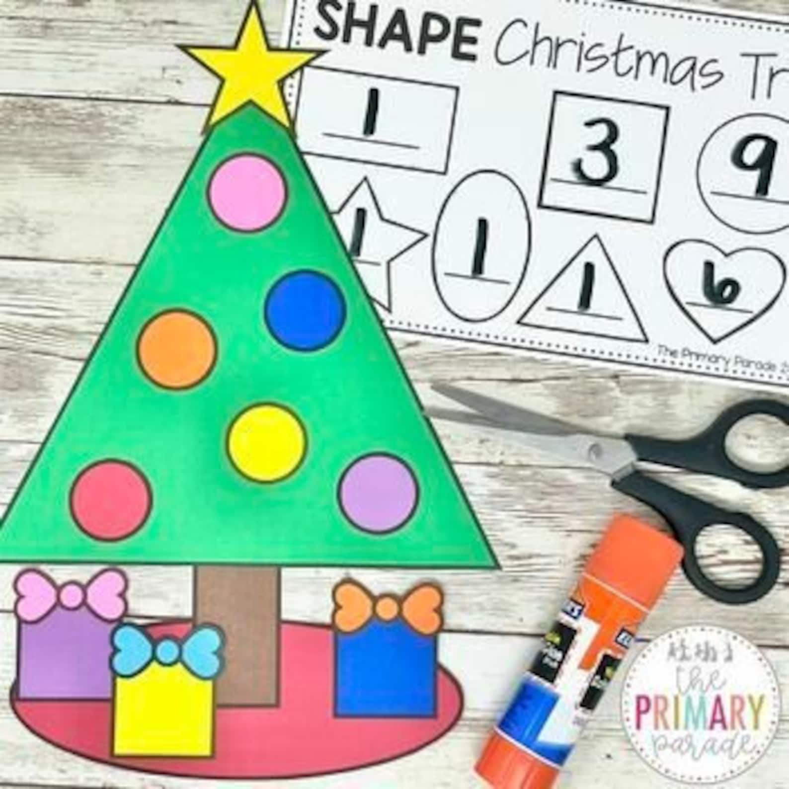 Shape Christmas Tree Craft | Christmas Shape Craft | Winter Shape Craft ...