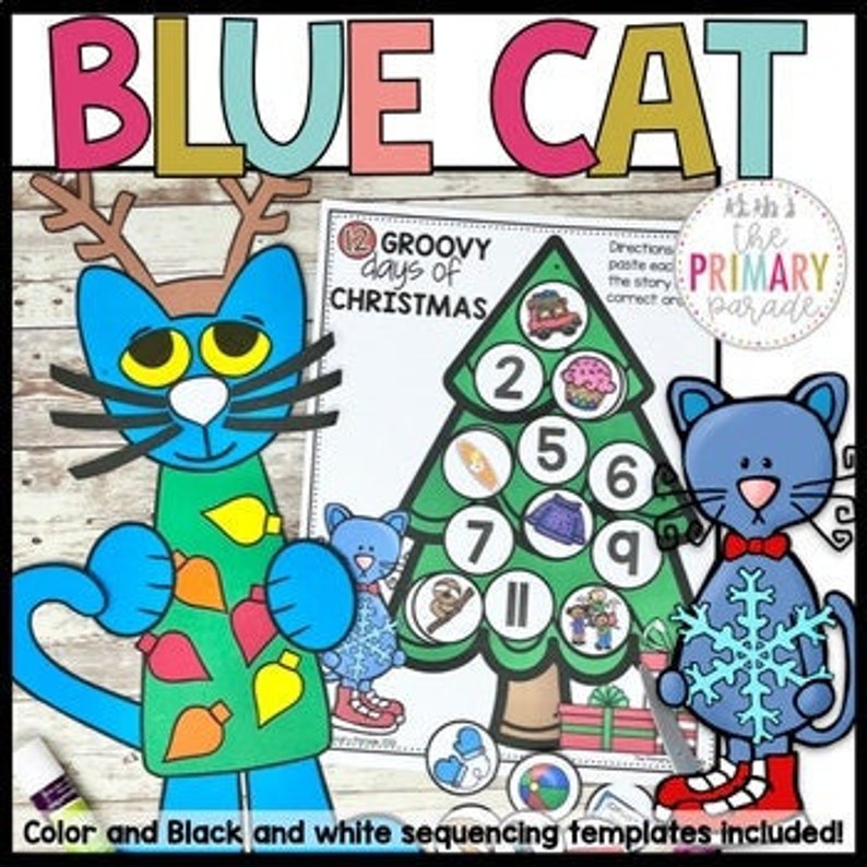 Blue Cat Christmas Craft | the 12 Days of Christmas - Etsy