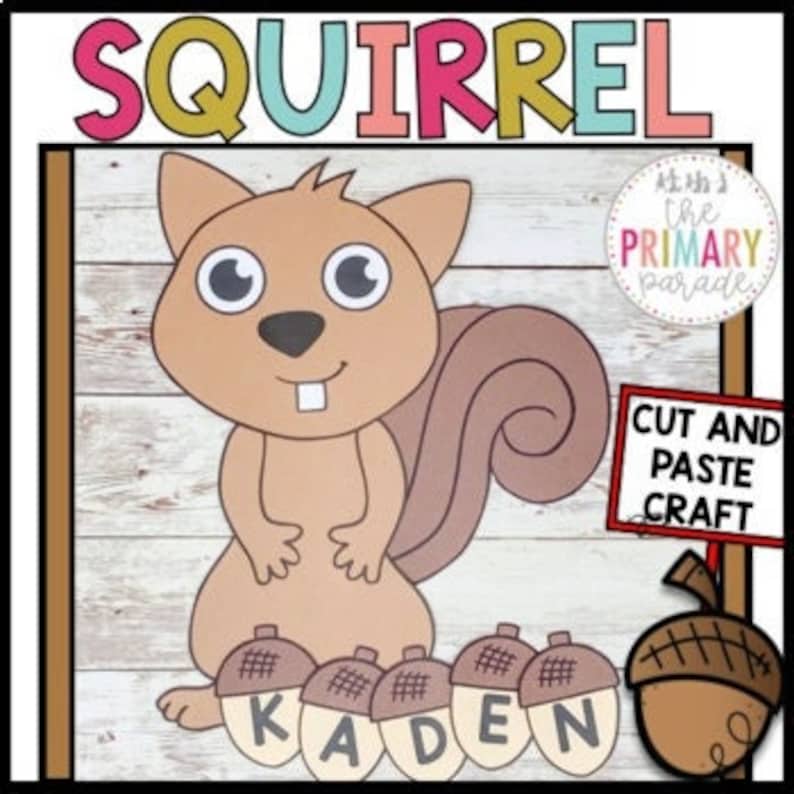 Fall Name Craft | Squirrel Craft | Name Craft | Fall Craft - Etsy