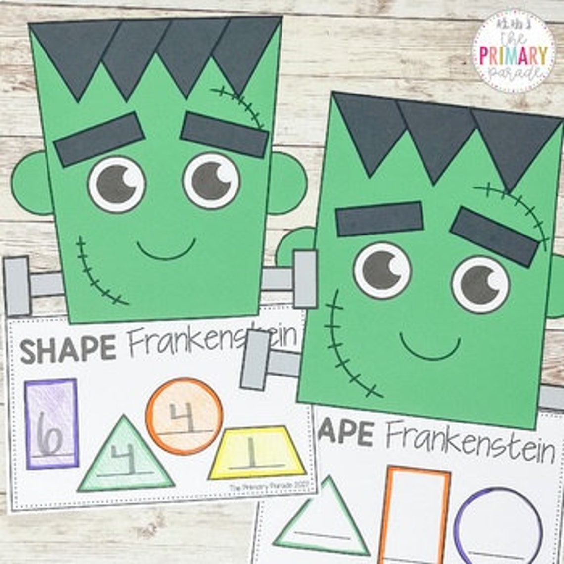 Frankenstein Shape Craft | Halloween Shape Craft | Fall Shape Craft - Etsy