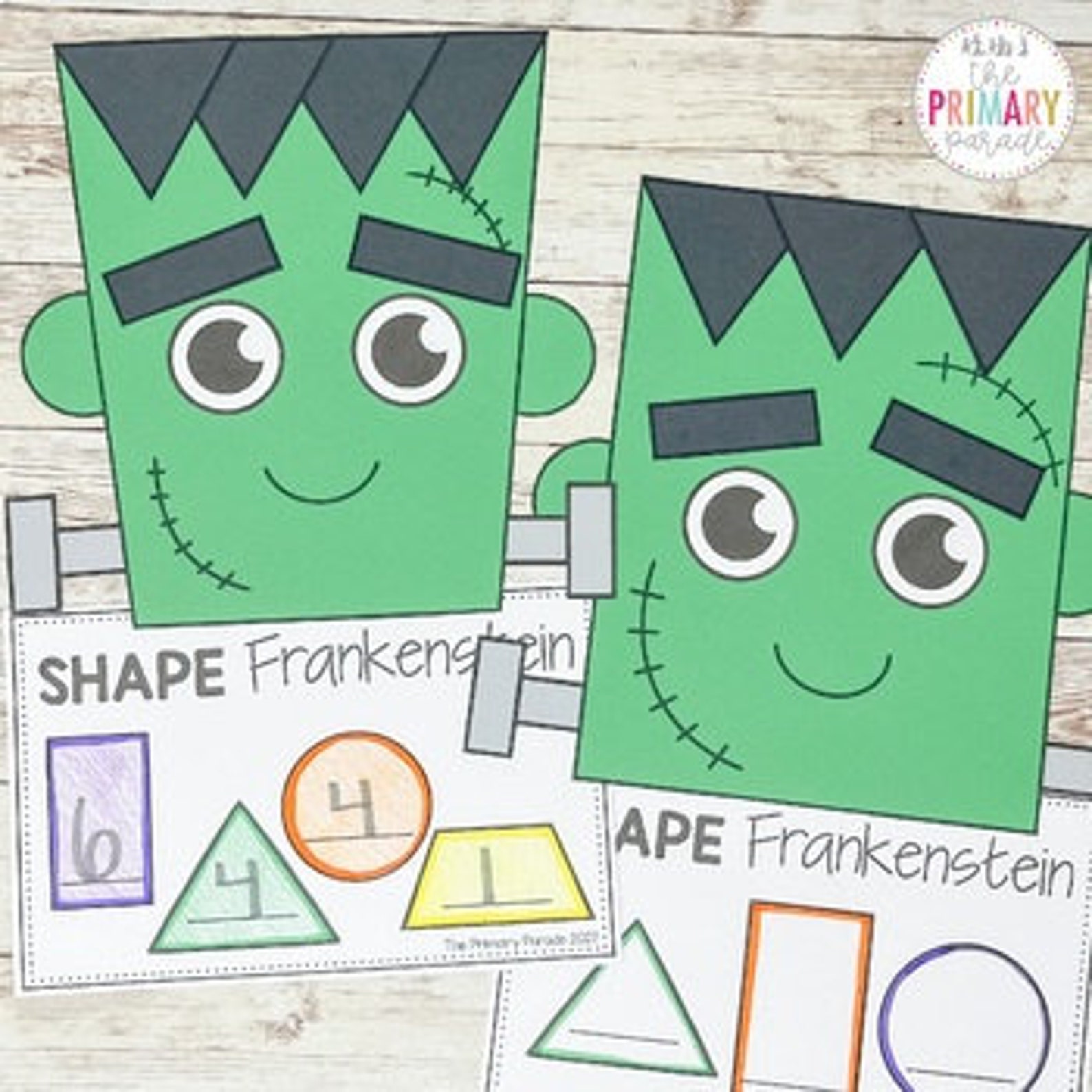 Frankenstein Shape Craft | Halloween Shape Craft | Fall Shape Craft - Etsy