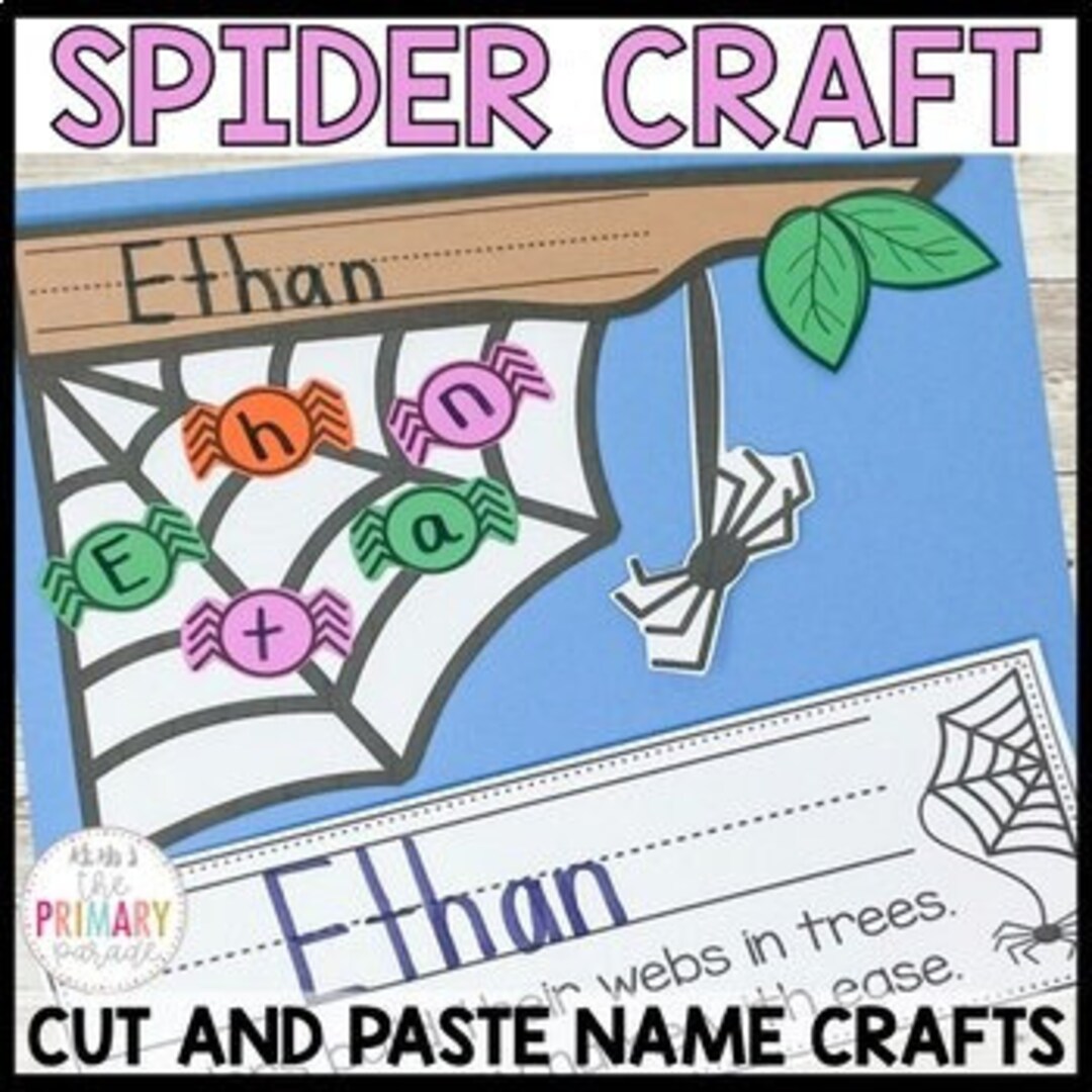 Halloween Name Craft | Spider Craft | Halloween Activities - Etsy