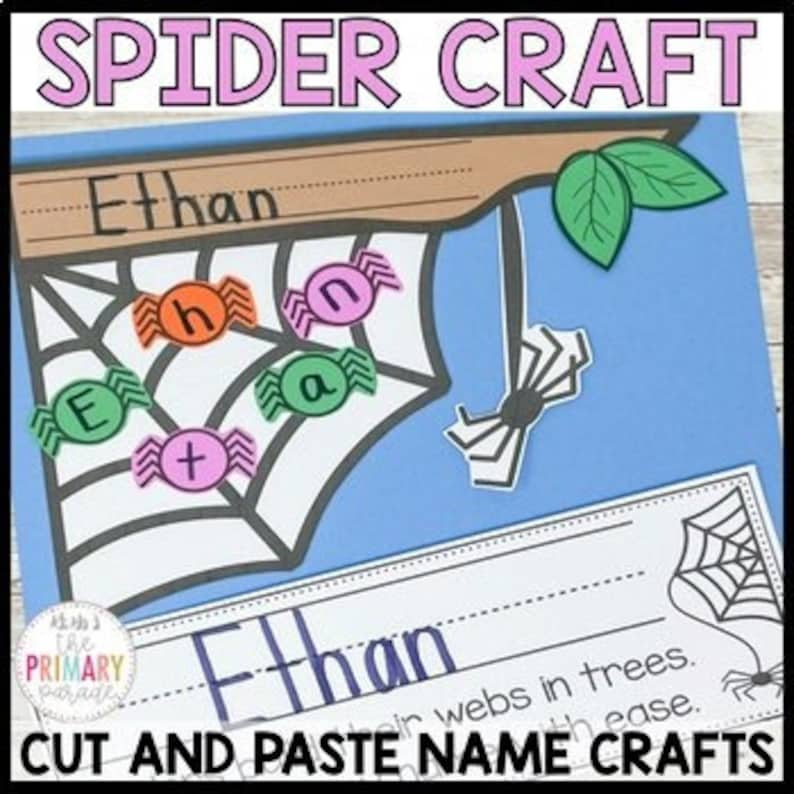 Halloween Name Craft | Spider Craft | Halloween Activities - Etsy