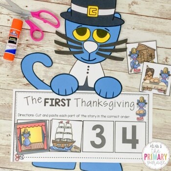 Blue Cat Thanksgiving Craft | the First Thanksgiving Activity - Etsy