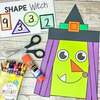 Witch Shape Craft | Halloween Shape Craft | Fall Shape Craft - Etsy