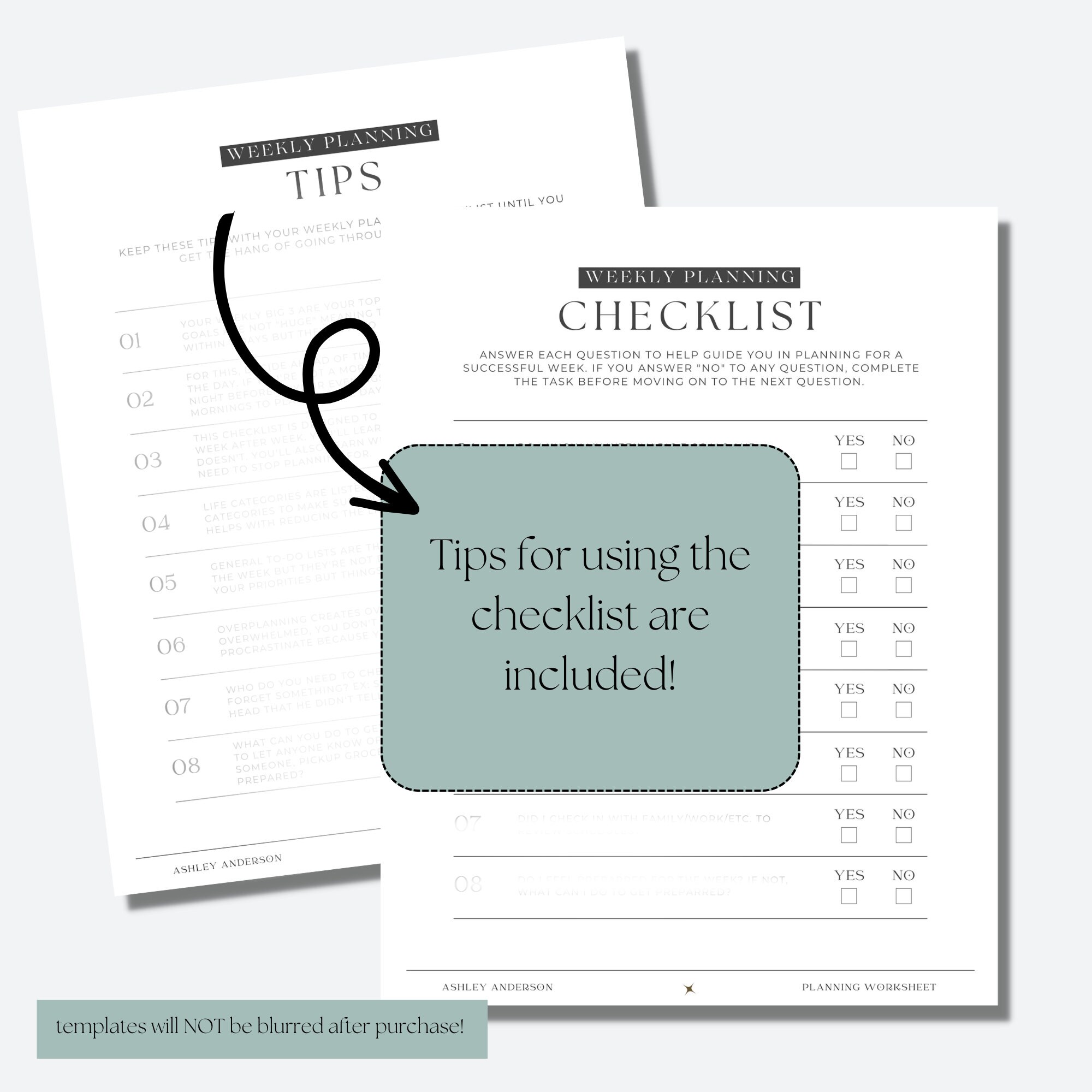 Weekly Planning Checklist PDF, Printable Planning Checklist, Planning ...