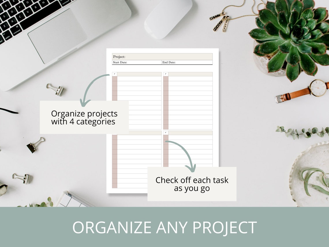Minimalist Project Checklist, Project Checklist Download, Checklist PDF ...