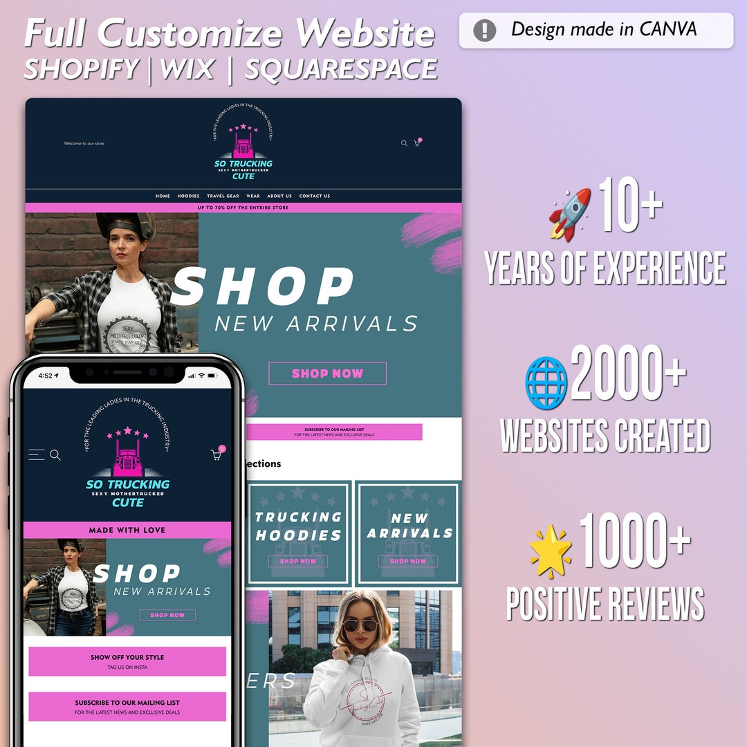 Shopify Website Template: Hair Extensions, Lux Design, Banners (PDF) - Etsy