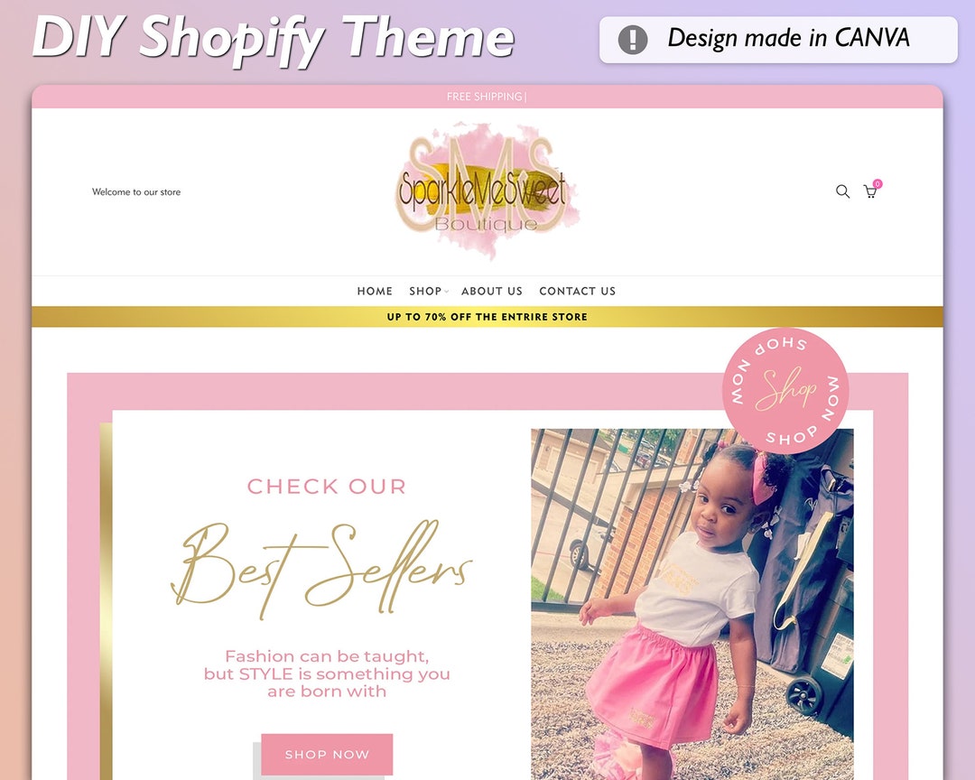 Baby Clothes Website Template Pastel Website Design - Etsy
