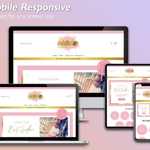 Baby Clothes Website Template Pastel Website Design - Etsy