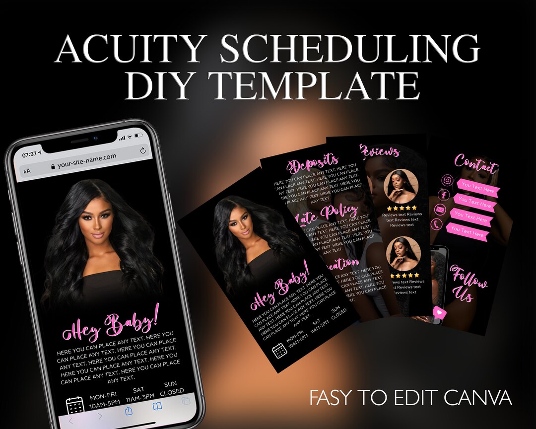 Acuity Scheduling Template, Acuity Site, Salon Acuity Template, Beauty ...