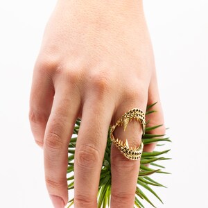 Gold and Diamond Bite Ring | Gold Ring | Statement Ring | Snake Ring ...