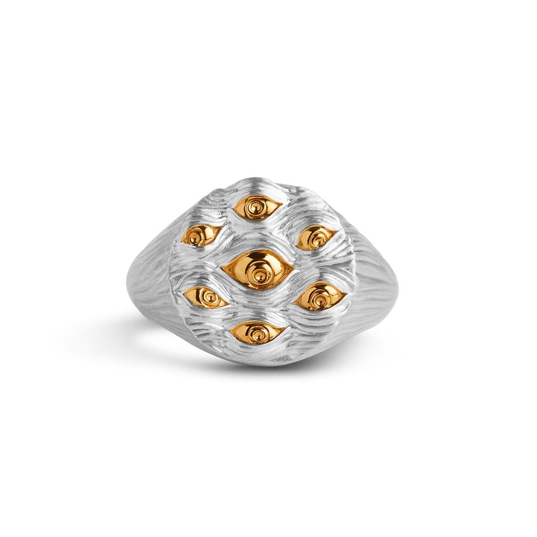 Eyes of Many Signet Ring - Silver & Gold Plated Eyes - Etsy