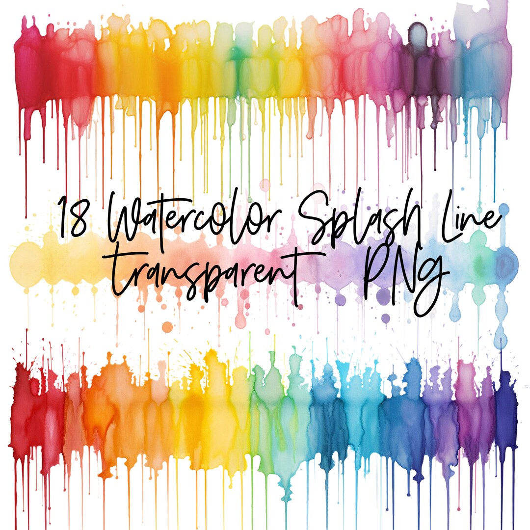 18 PNG Watercolor Color Splashes Line Transparent Watercolor Clipart ...