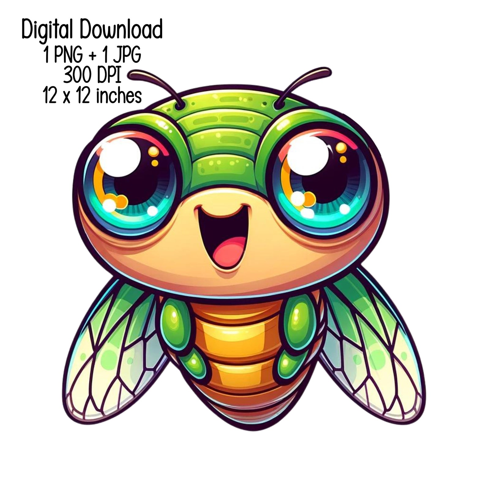 Cute Cicada Clipart Illustration Commercial Use Sublimation Designs ...