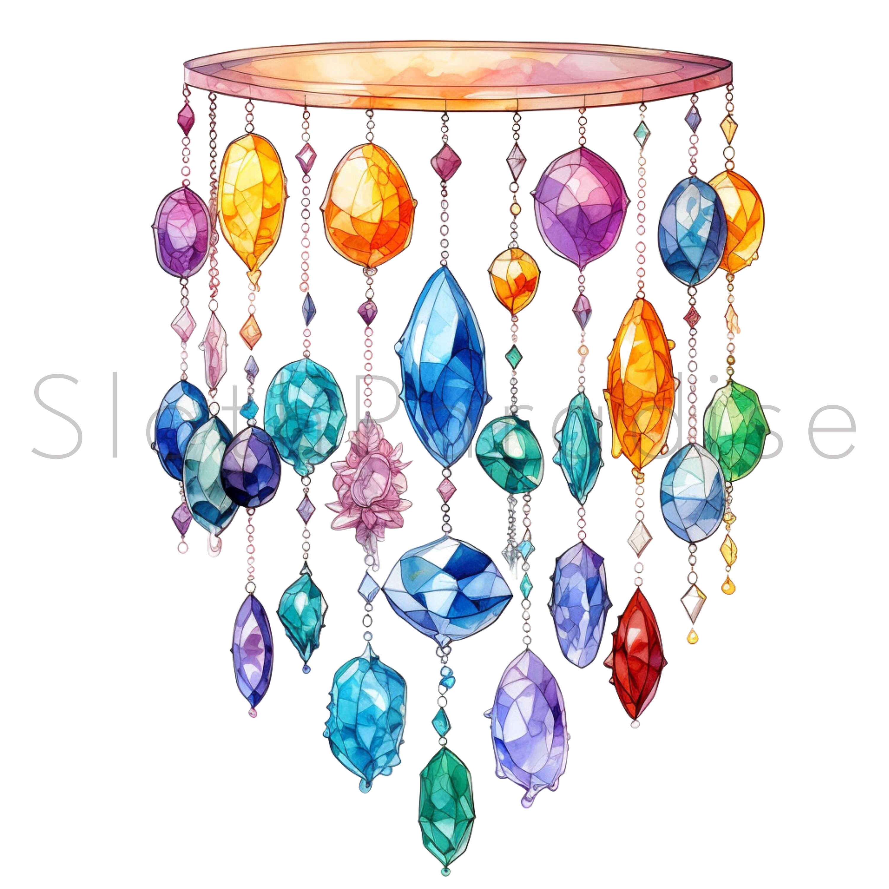 13 PNG Crystal Suncatcher Transparent Watercolor Clipart Digital ...