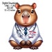Capybara as Doctor CAPA Digital Download Illustration Medical Doctor ...